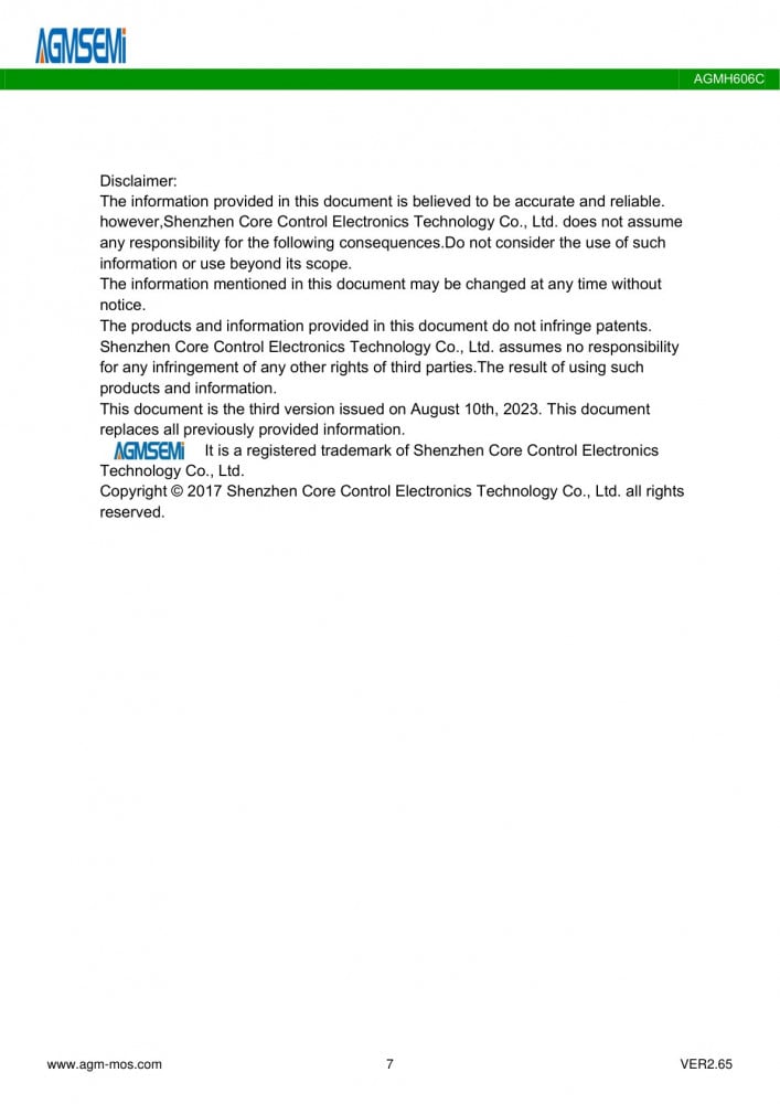 AGMH606C datasheet page 7