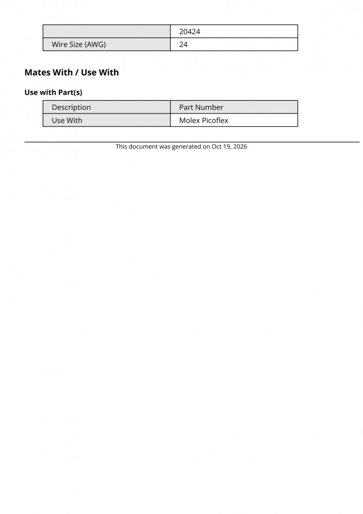 MOLEX cable technical document, page 3