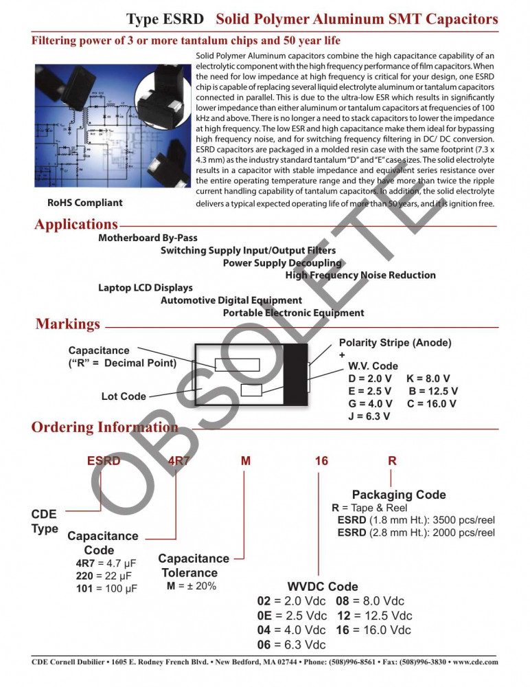 ESRD series datasheet page 1