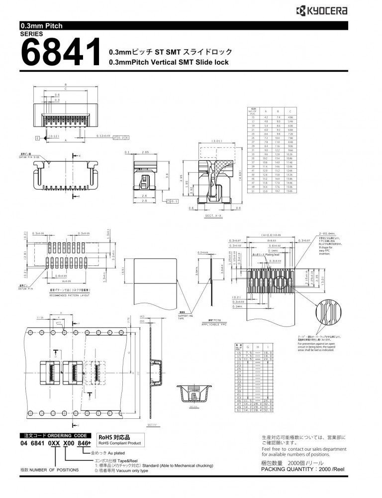 Kyocera AVX 6841 series technical drawing preview