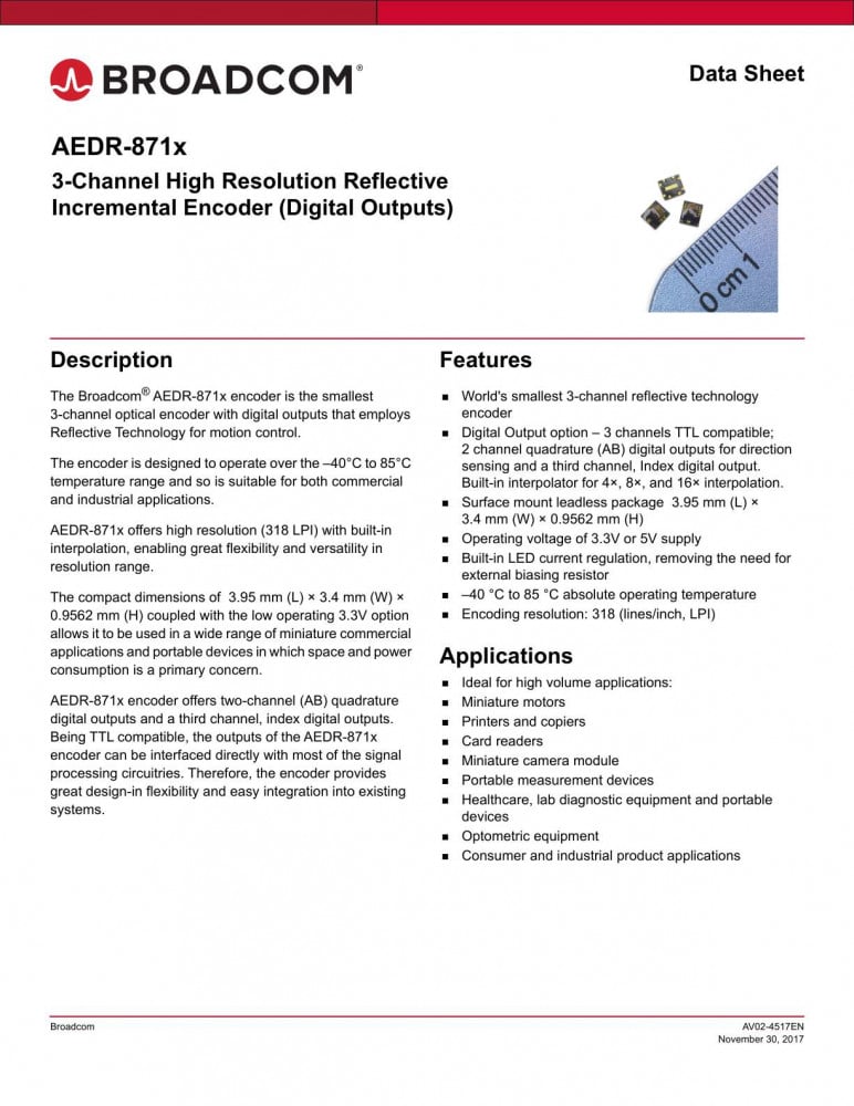 AEDR-8710-102 datasheet page 1