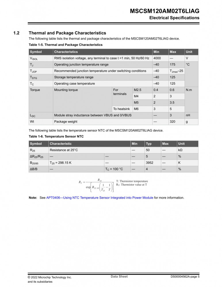 MSCSM120AM02T6LIAG document page 5