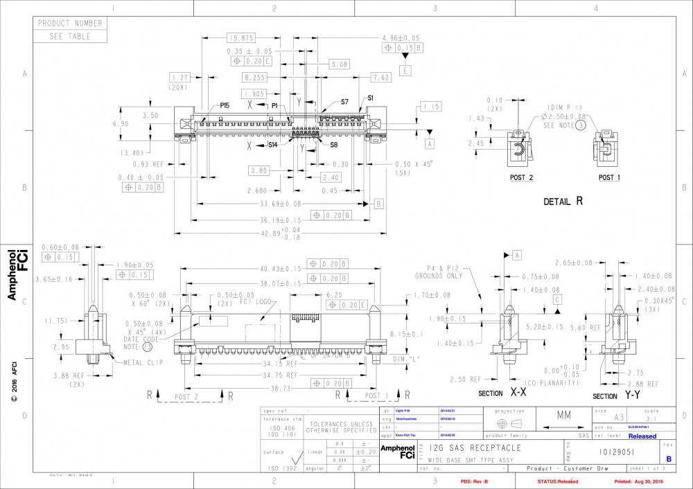 Amphenol 10129051 drawing page 1