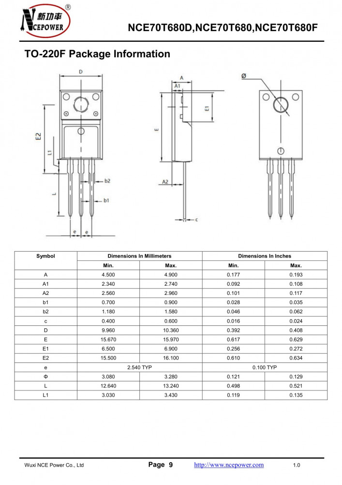 NCE70T680F datasheet page 9