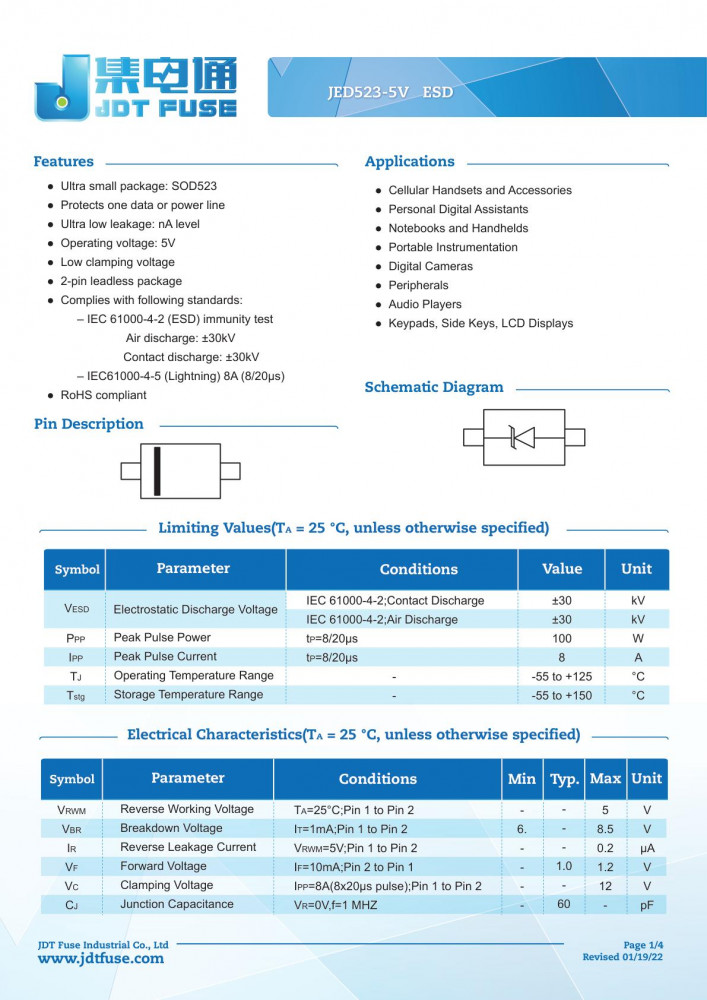 JED523-5V datasheet page 2