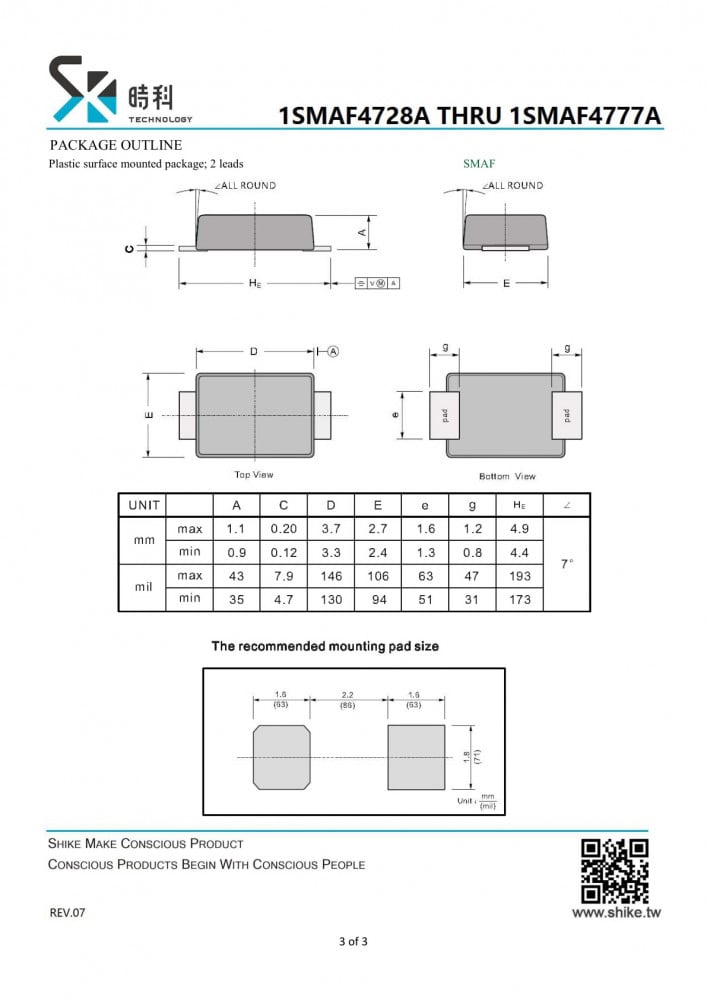 1SMAF4759A datasheet page 3