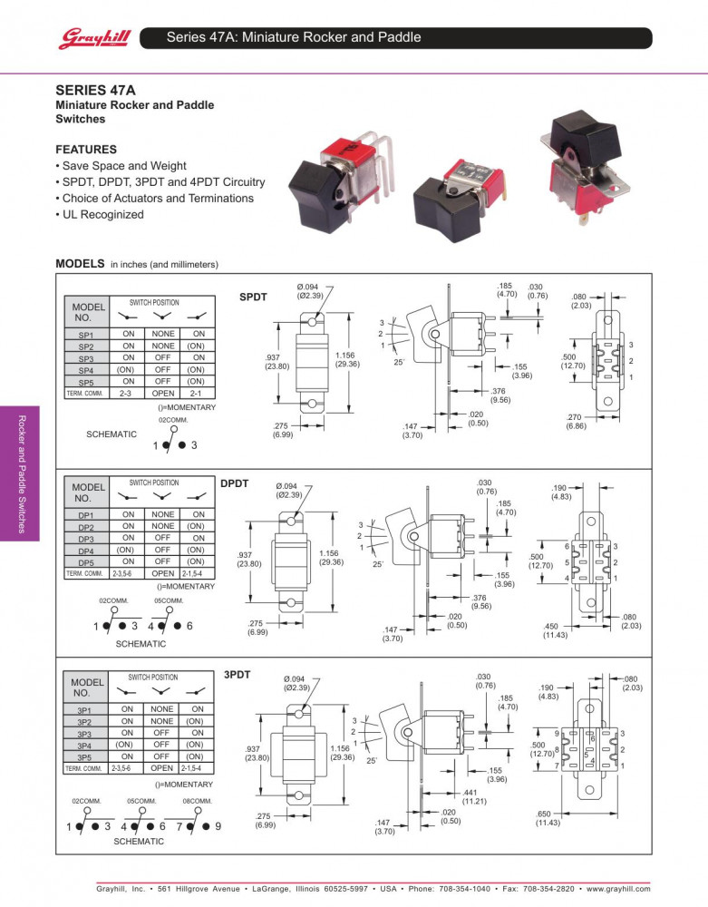 Grayhill Series 47A technical page 1