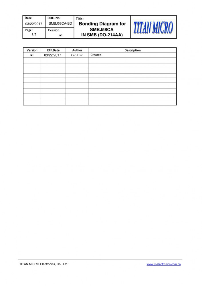 SMBJ58CA bonding diagram and test specification page 1