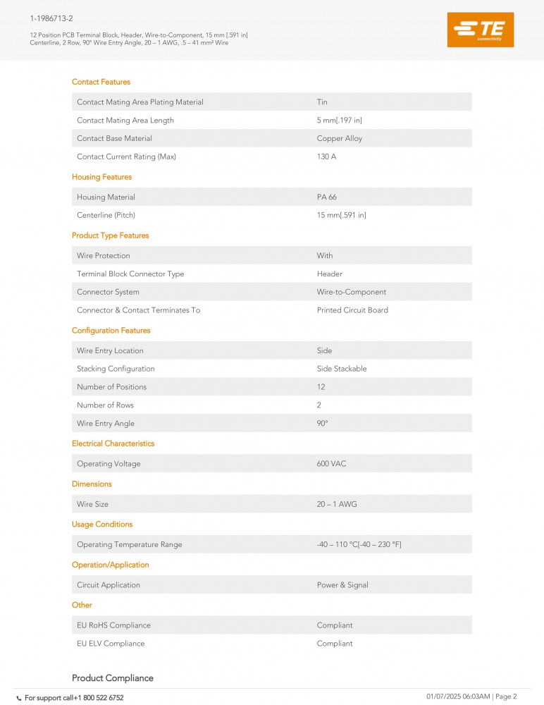 TE Connectivity 1-1986713-2 document page 2
