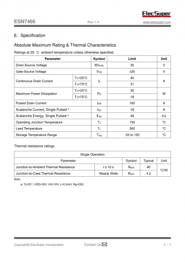 ESN7466 datasheet page 2