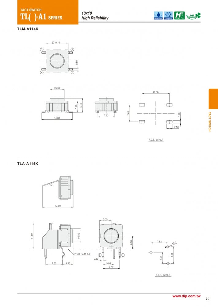 Diptronics TL-A114K-Q-B technical document page 2