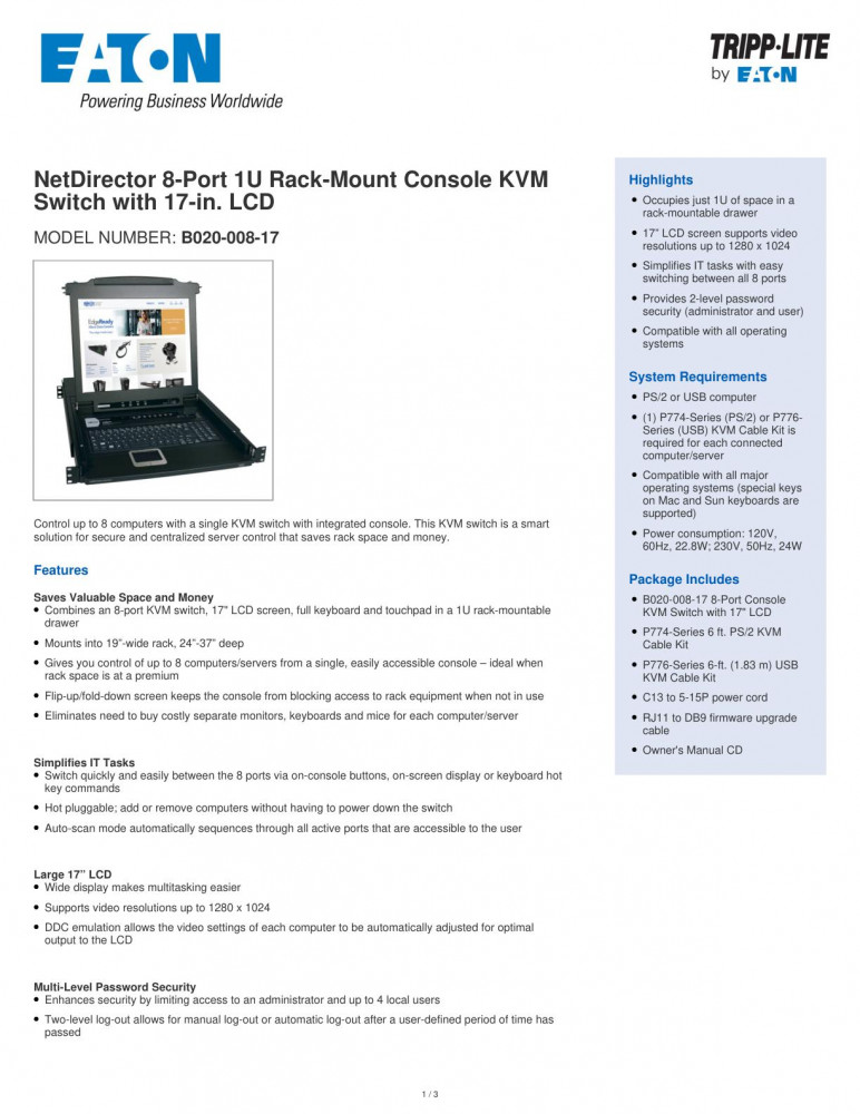 B020-008-17 technical document page 1
