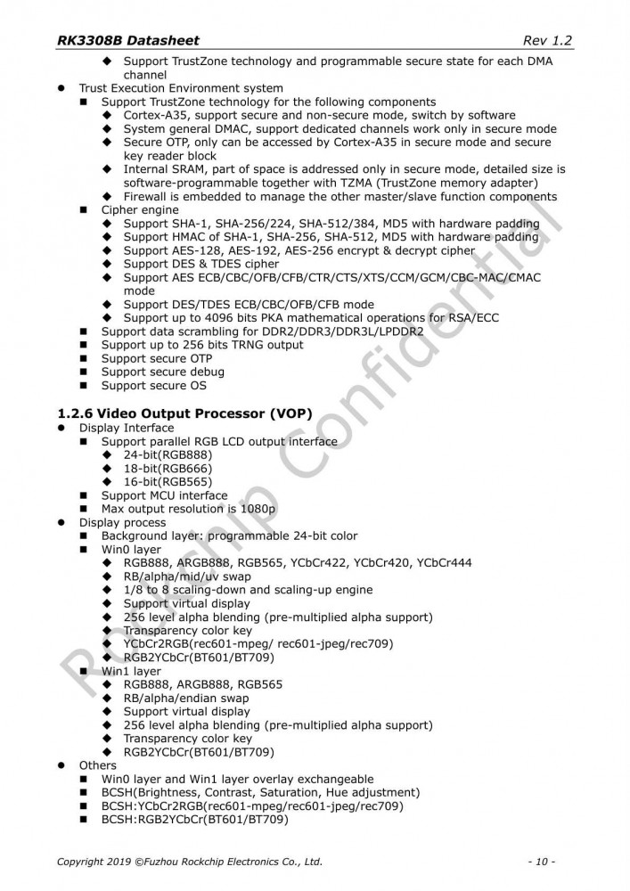 RK3308H datasheet page 10