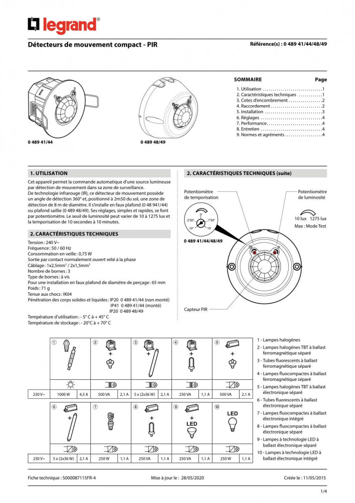 Legrand 048948 technical document, page 1