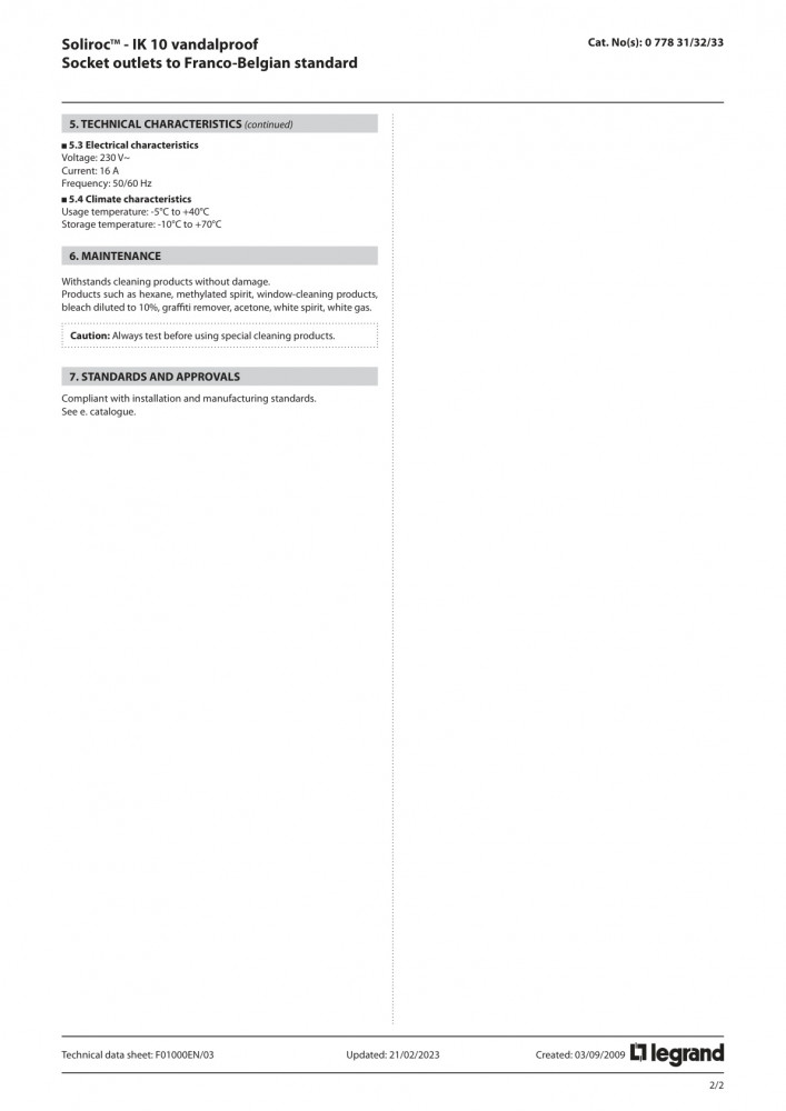 Legrand Soliroc socket outlet technical document image 2