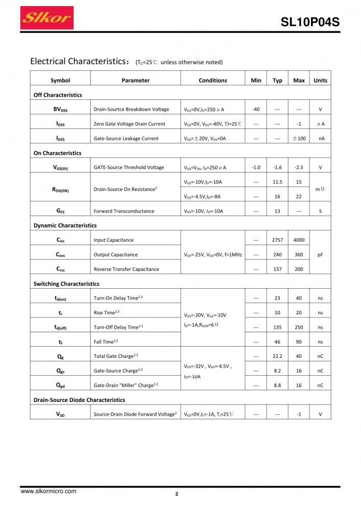 SL10P04S datasheet page 2