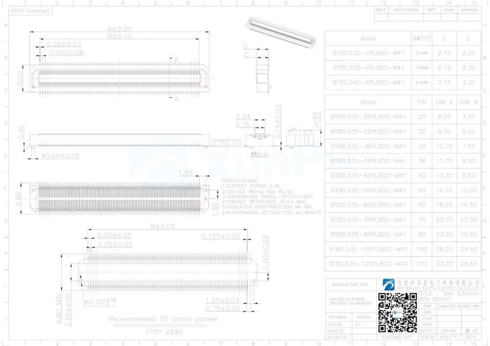 BTB0.535-80PLBDC-M41 technical drawing page 1