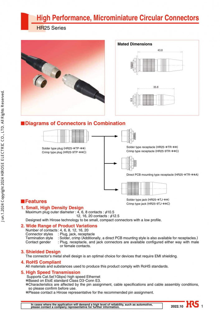 HRS HR25 Series document page 1