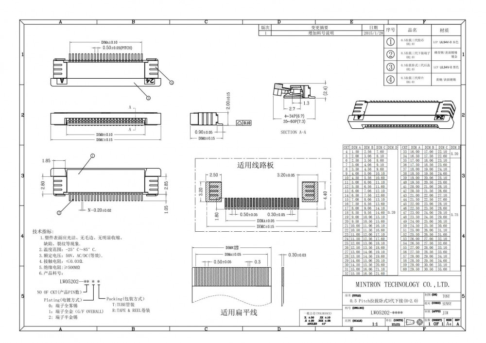 MINTRON LW05202-22 technical document