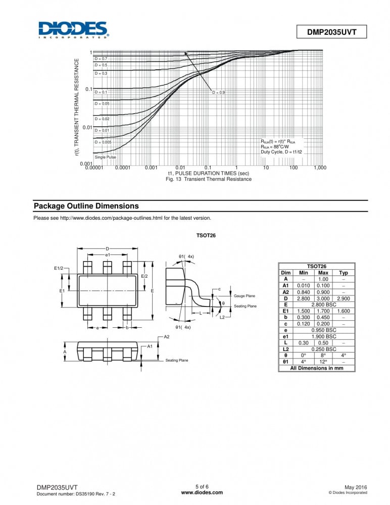 DMP2035UVT-7 datasheet page 5