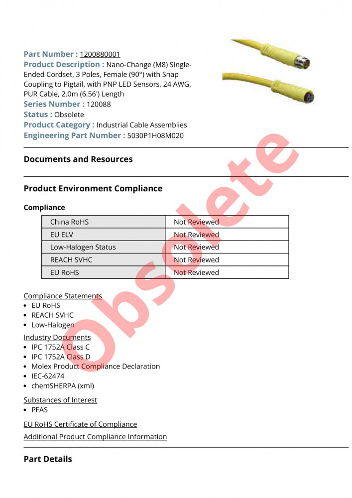 MOLEX 1200880001 technical document image 1
