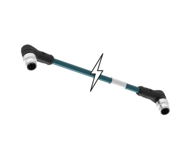 Micro-Change (M12) Double-Ended Cordset, 4 Poles, D-Coded, Male (Straight) to Male (Straight), 22 AWG, Shielded PUR Cable, 75.0m (246.06' ) Length, 6.70mm (.264