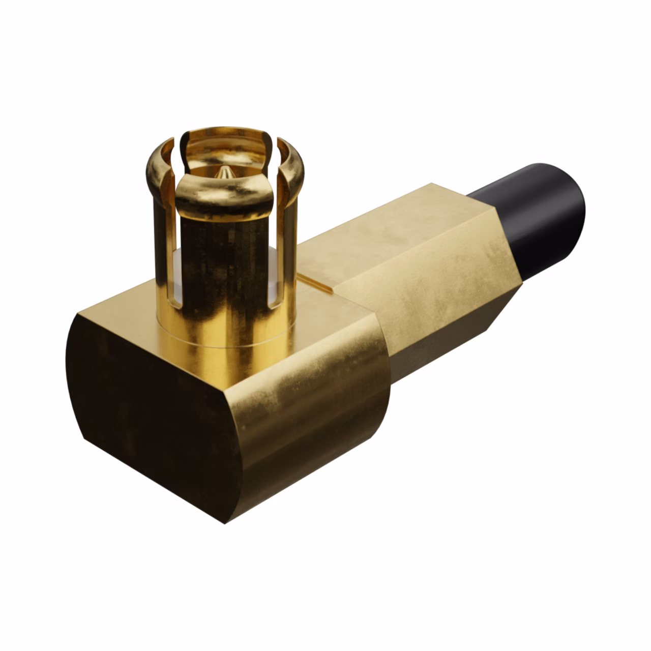 MCX Plug, Right-Angle, Crimp, RD-179, Brass Body, Gold (Au) Plated, 75 Ohms for sale