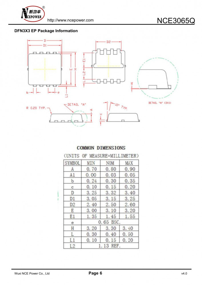 NCE3065Q datasheet page 6