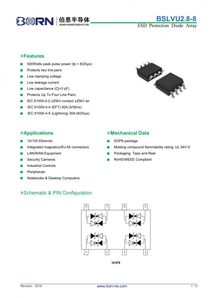 BSLVU2.8-8 datasheet page 1