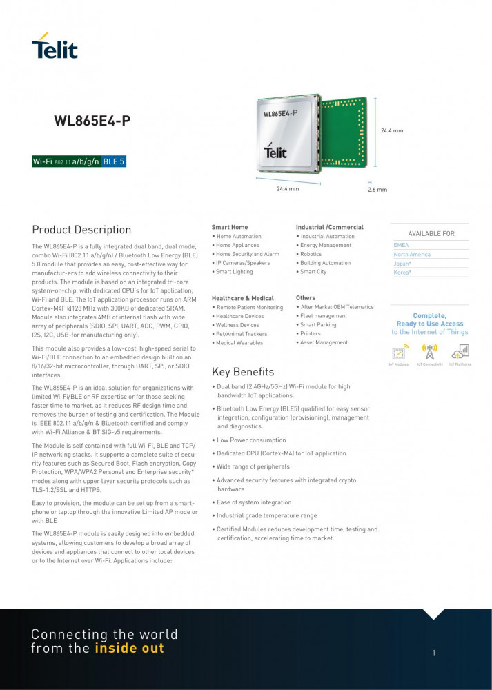 WL865E4-P technical document page 1