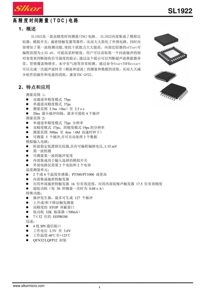 SL1922 datasheet page 1