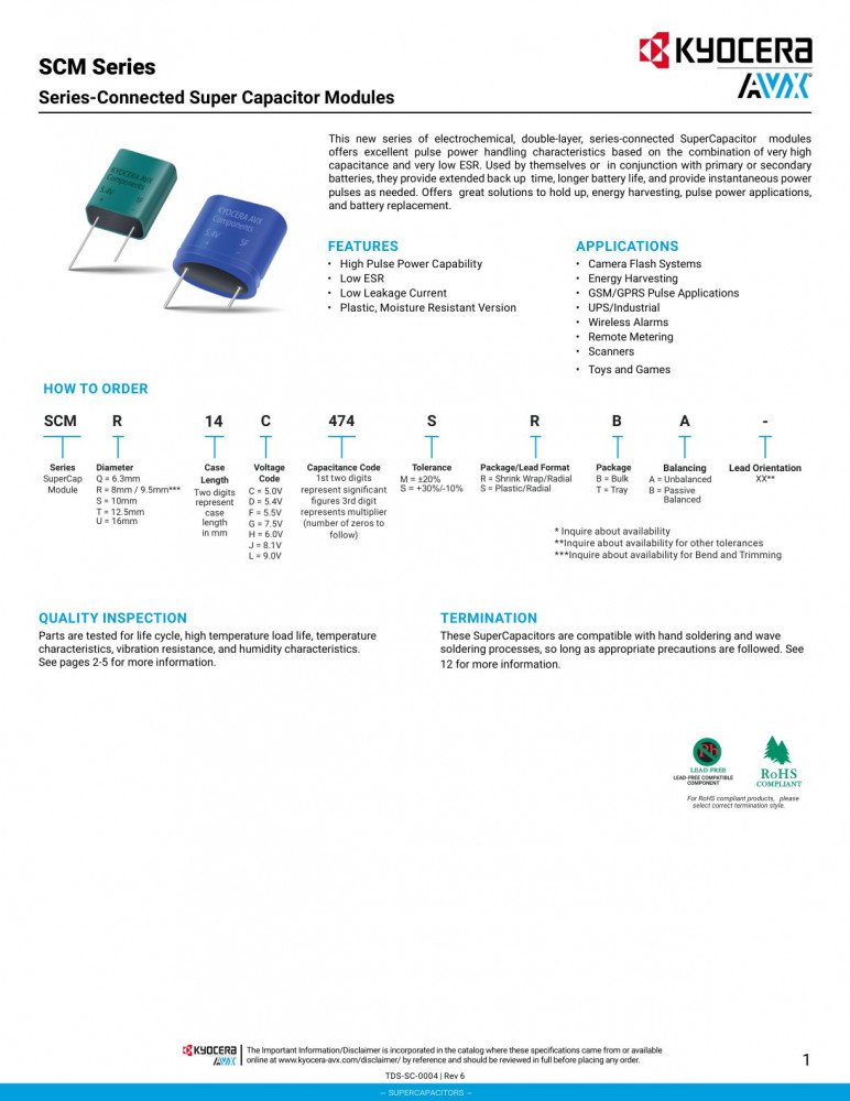 LEA NETWORKS supercapacitor datasheet page 1
