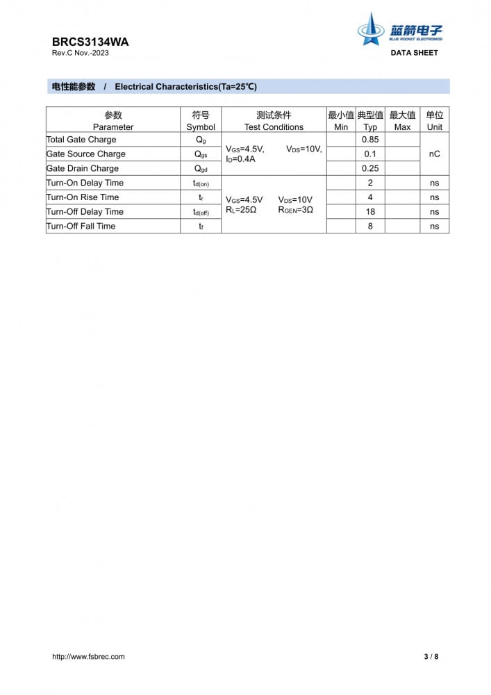 BRCS3134WA datasheet page 3