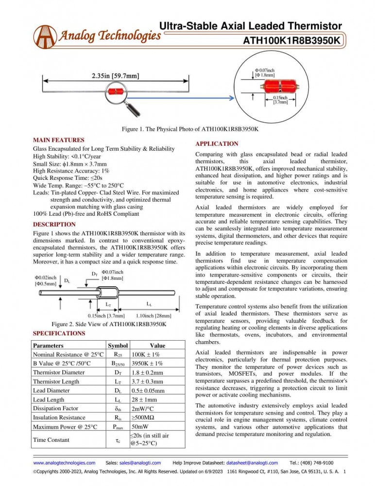 ATH100K1R8B3950K datasheet page 1