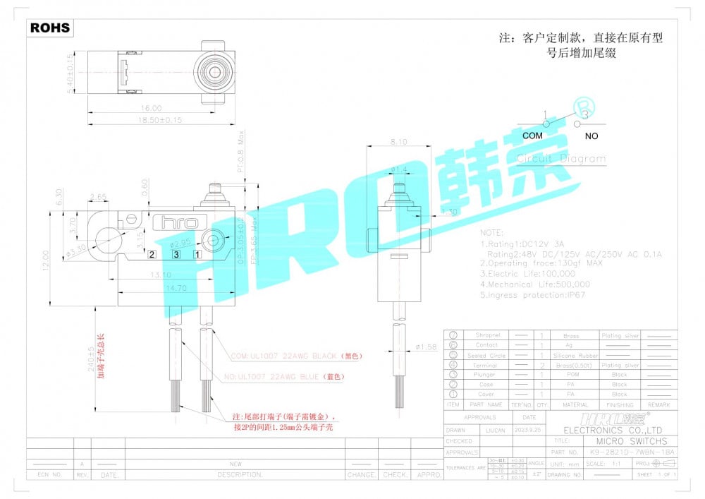 K9-2821D-7WBN-1BA technical document page