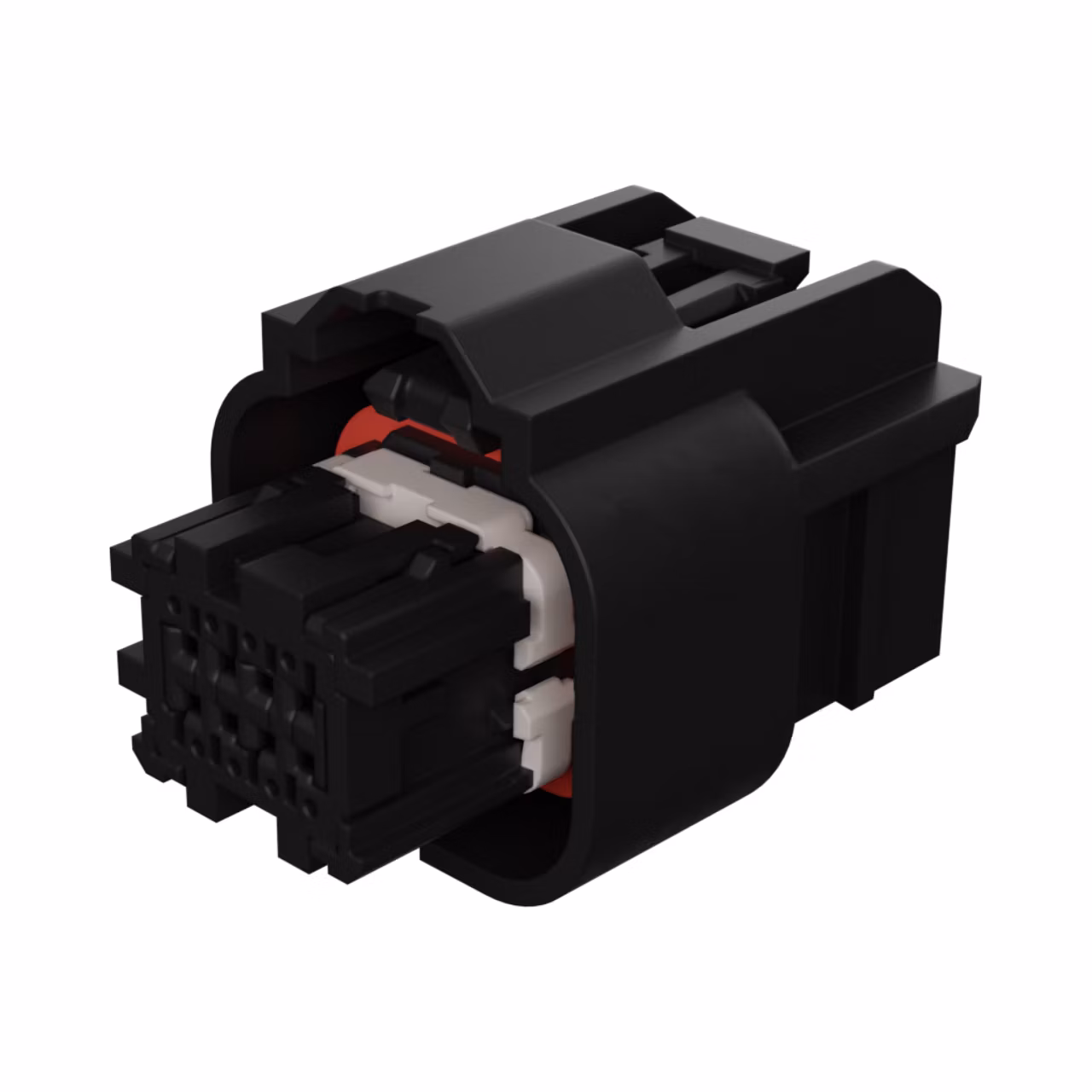 Mini50 Sealed Receptacle Housing, Dual Row, without CPA, 8 Circuits, Polarization Option A, Black for sale