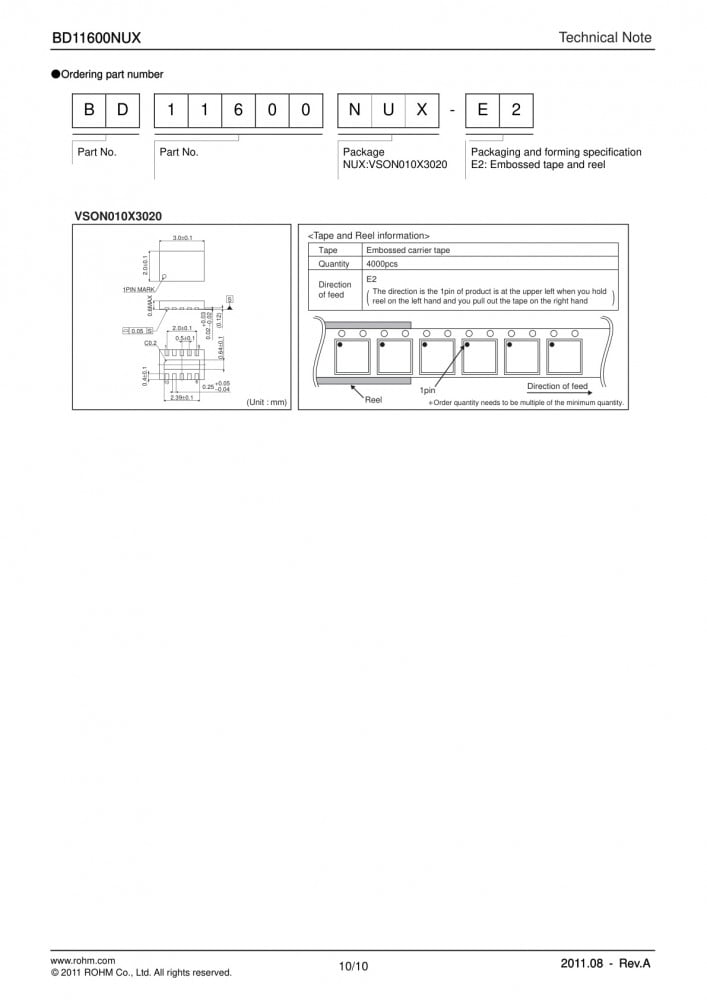 BD11600NUX-E2 datasheet page 10