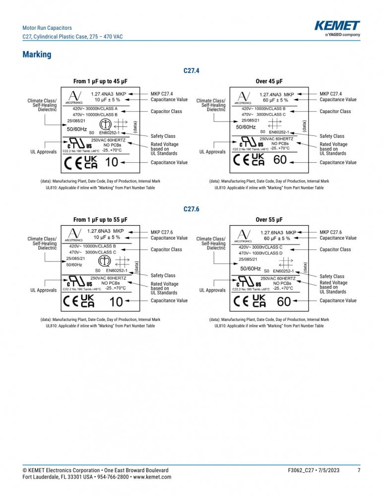 KEMET C27 datasheet page 7