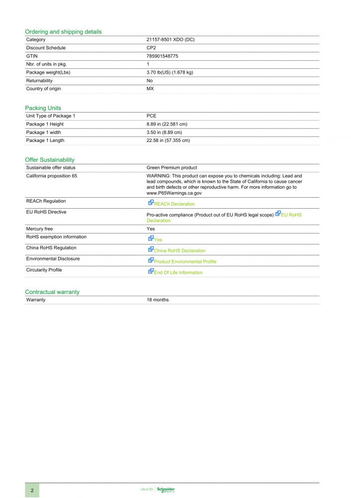 8501XDO80V62 technical document page 2
