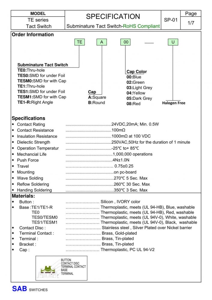BIWIN TE series datasheet page 1
