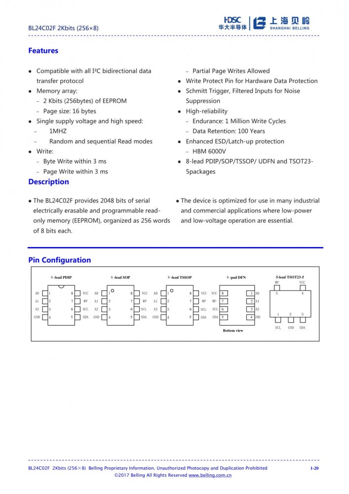 BL24C02F-RRRC datasheet page 1