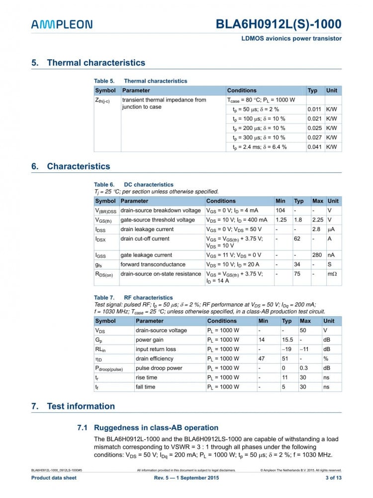 BLA6H0912LS-1000U datasheet page 3