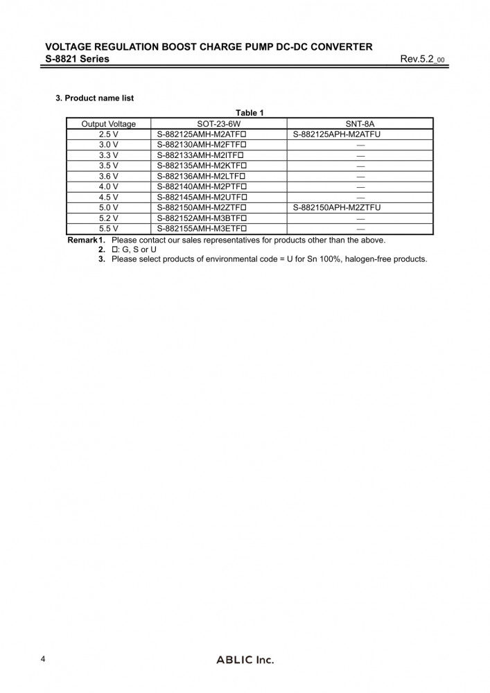 ABLIC S-8821 datasheet page 4