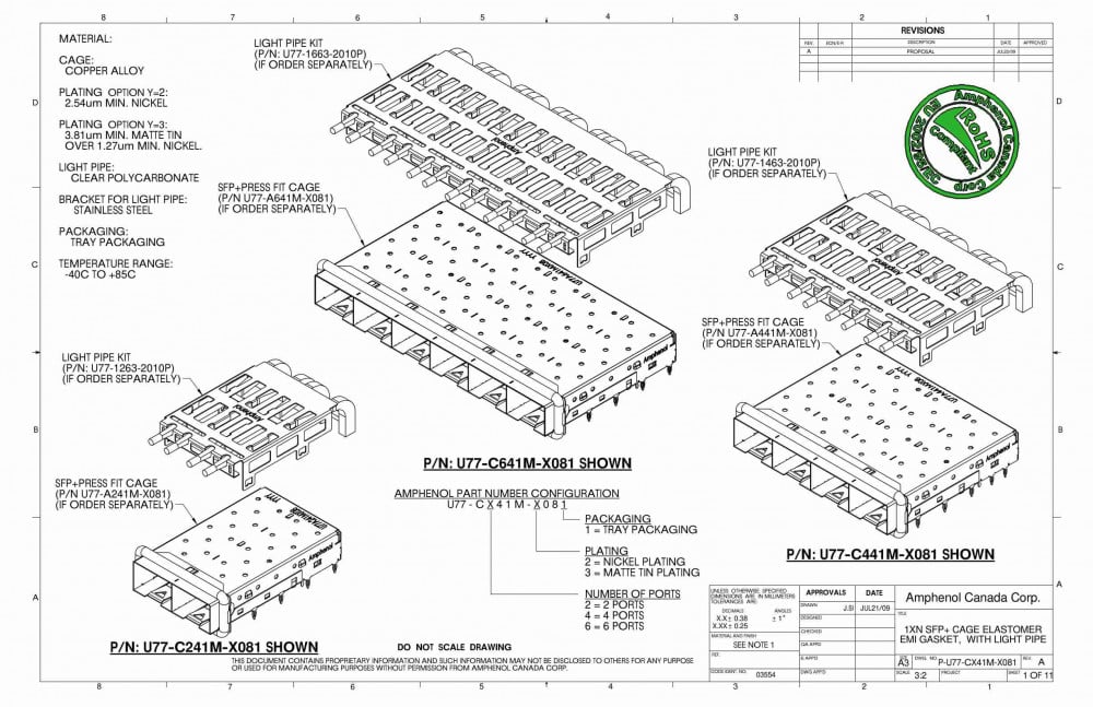 Amphenol U77-C641M-2081 drawing page 1