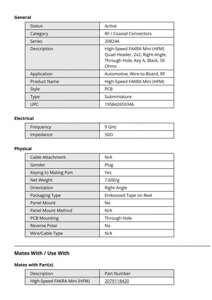 Product document image 2 for MOLEX 2082440200