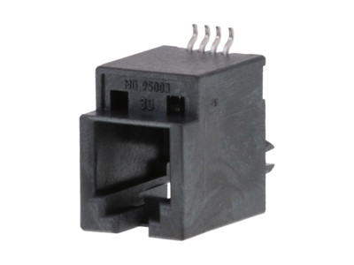 Modular Jack, Vertical, Top Entry, Through Hole, 6/6, High Profile, Keyed Jack with Ribs, Tray