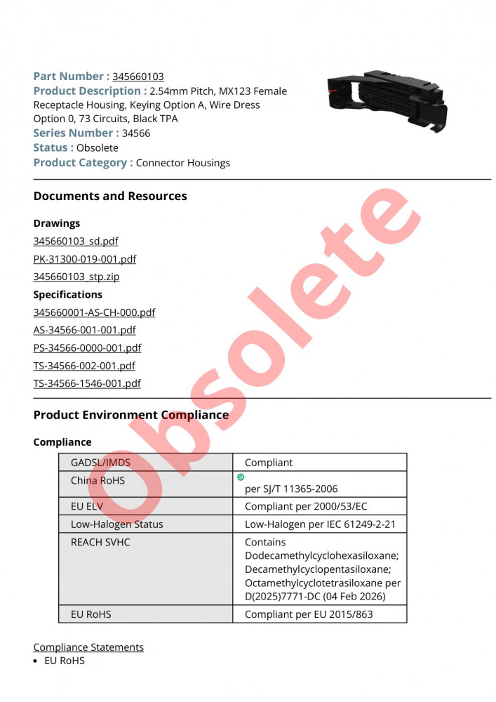 Molex 345660103 technical document image 1