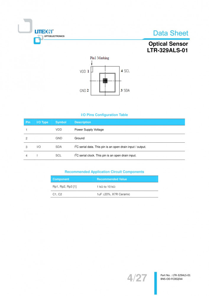 LTR-329ALS-01 datasheet page 5