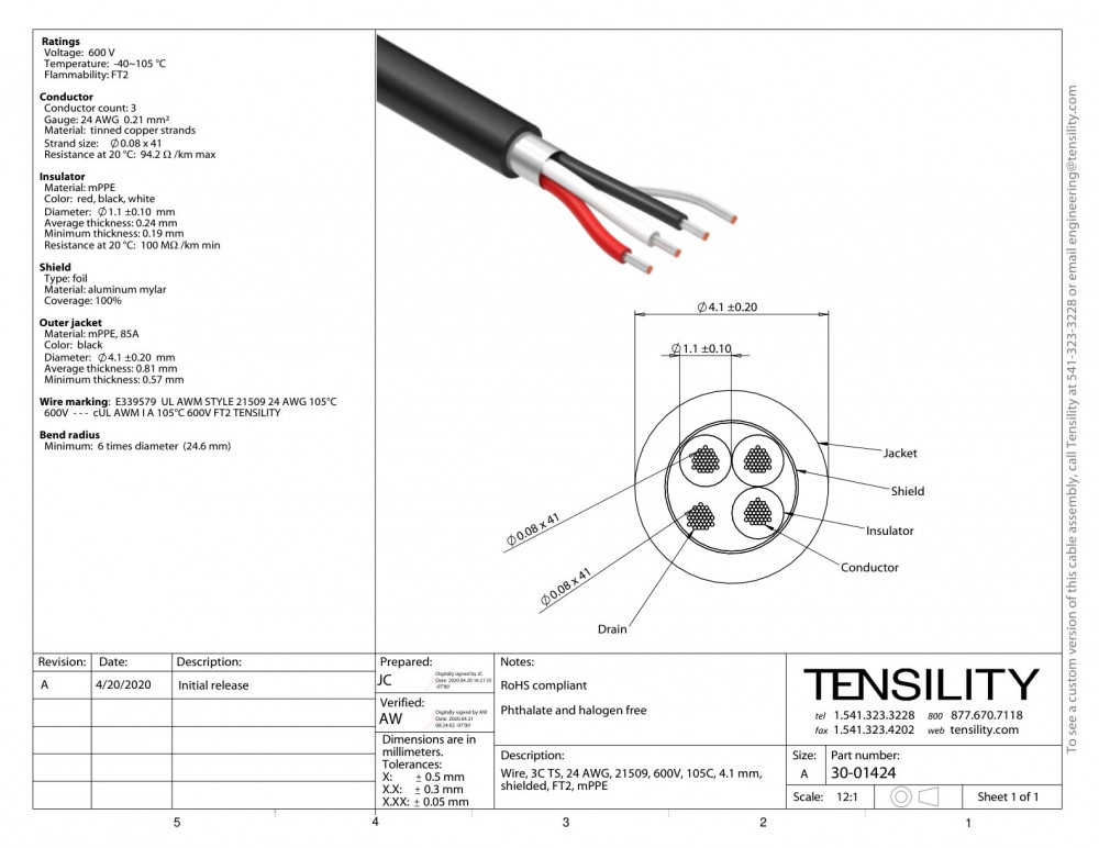 Tensility International 30-01424 technical drawing preview