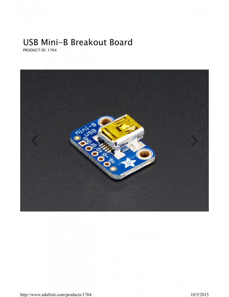 Adafruit 1764 technical document page 1